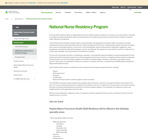 Nursing Residency | VMFH